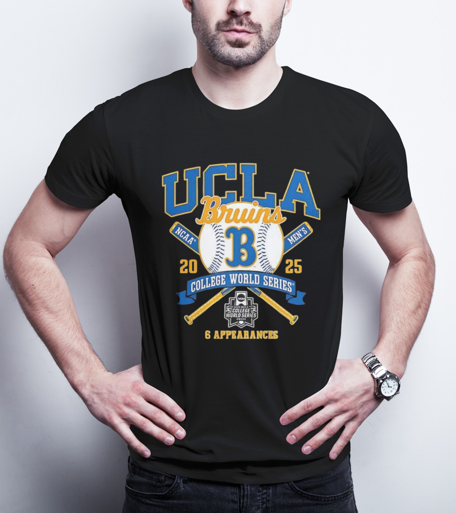 UCLA Bruins NCAA Men's College World Series 2025 Six Appearances T-Shirt