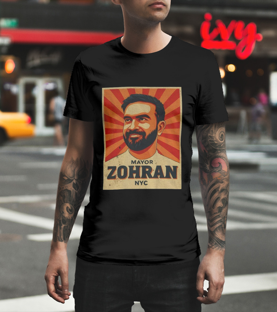 MAYOR ZOHRAN NYC Vintage Political Campaign Retro Style T-Shirt