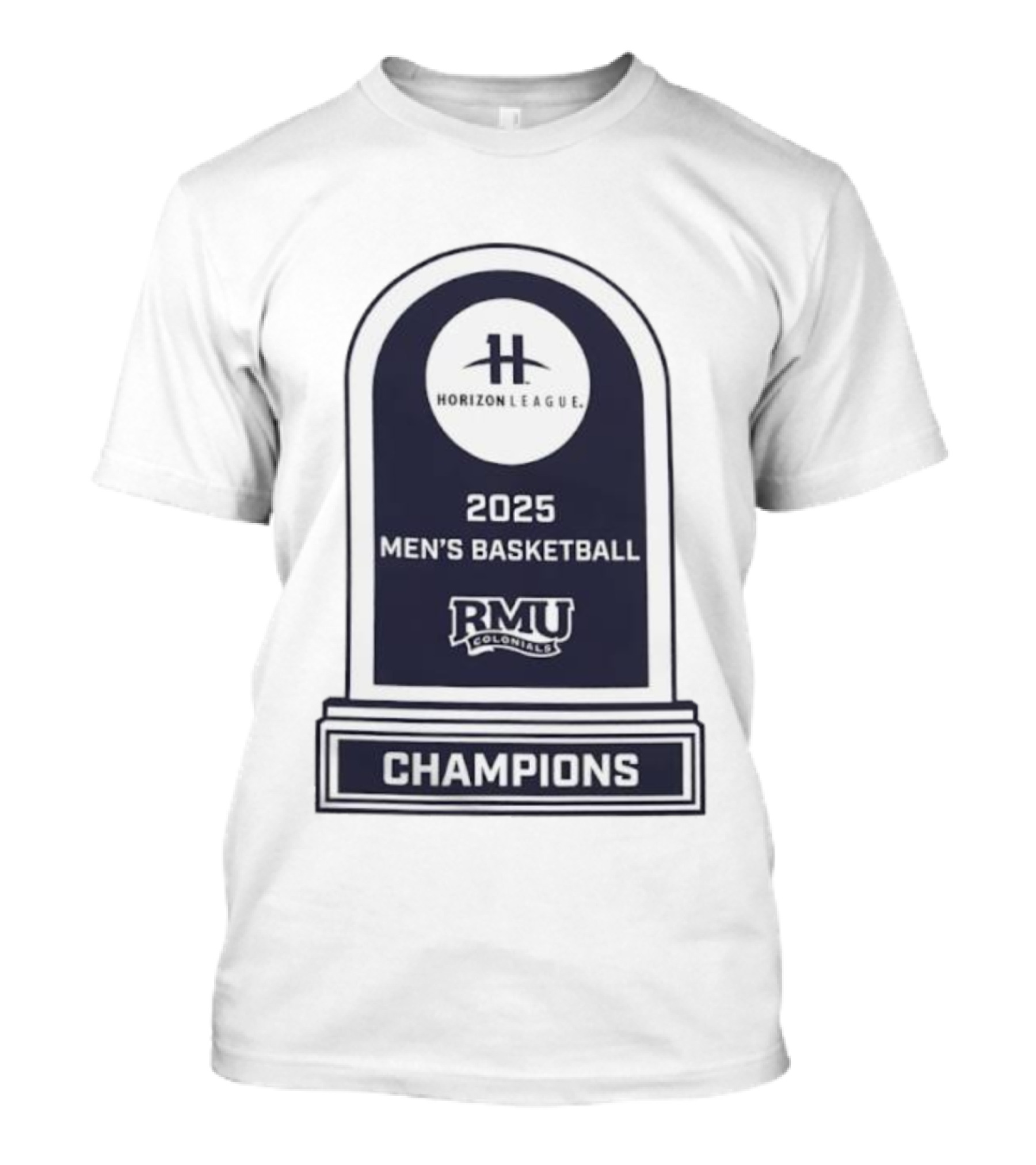Horizon League 2025 Men's Basketball RMU Colonials Champions T-Shirt