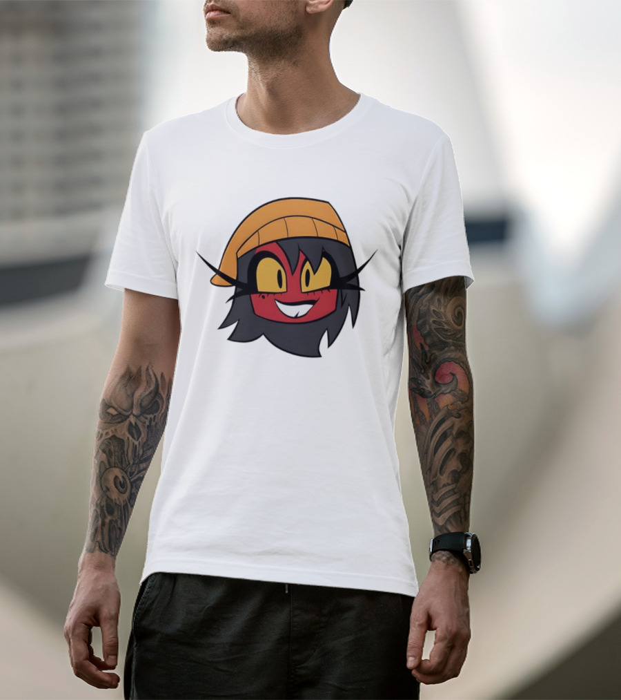 Unhappy Campers Millierd Red-Faced Character With Orange Hat And Yellow Eyes T-Shirt