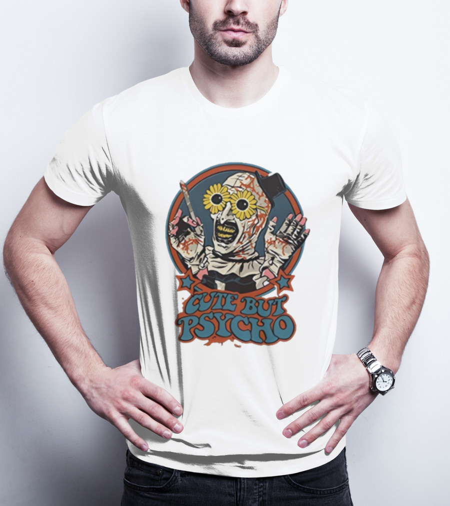 The Clown Cute But Psycho Creepy Knife Wielding Flower Eyed Jester T-Shirt