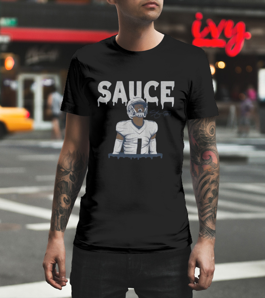 Sauce Gardner Drip Signature Football Style Number 1 T-Shirt