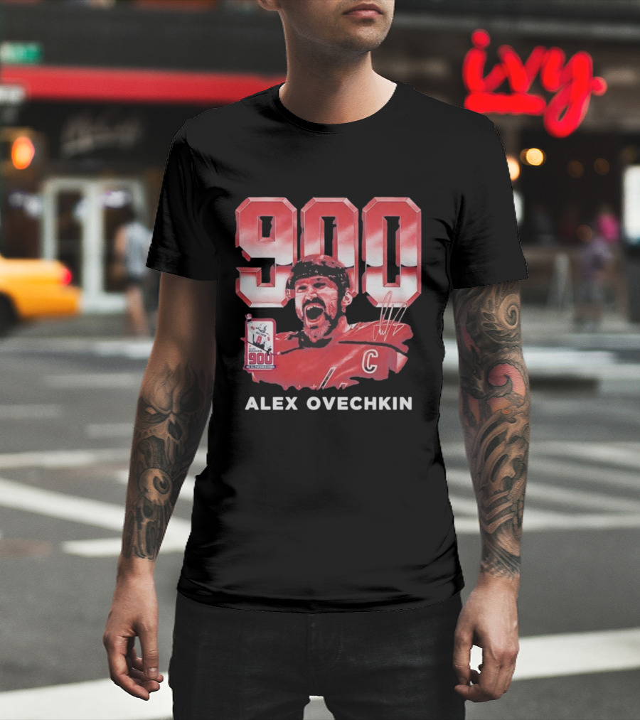 Alex Ovechkin 900 Career Goals Washington Capitals Signature T-Shirt