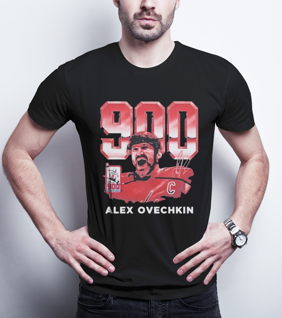 Alex Ovechkin 900 Career Goals Washington Capitals Signature T-Shirt