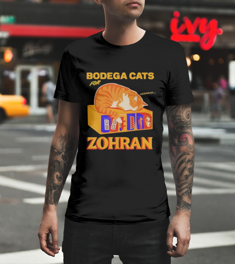 Bodega Cats Zohran Mamdani Iconic Democrat Humor T-Shirt
