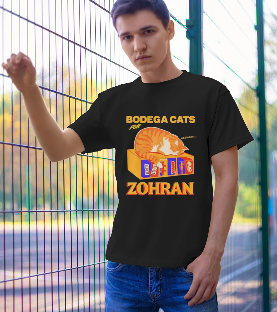 Bodega Cats Zohran Mamdani Iconic Democrat Humor T-Shirt