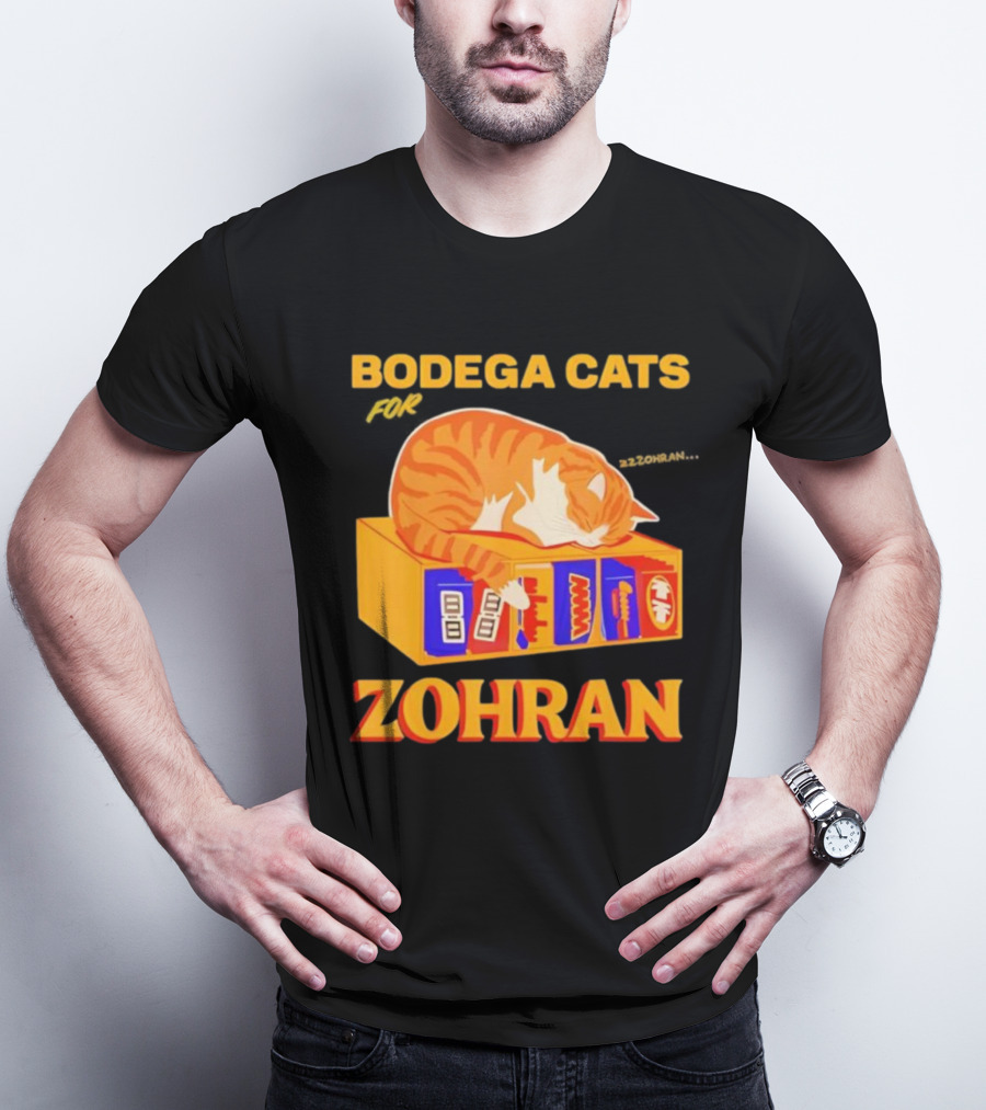 Bodega Cats Zohran Mamdani Iconic Democrat Humor T-Shirt