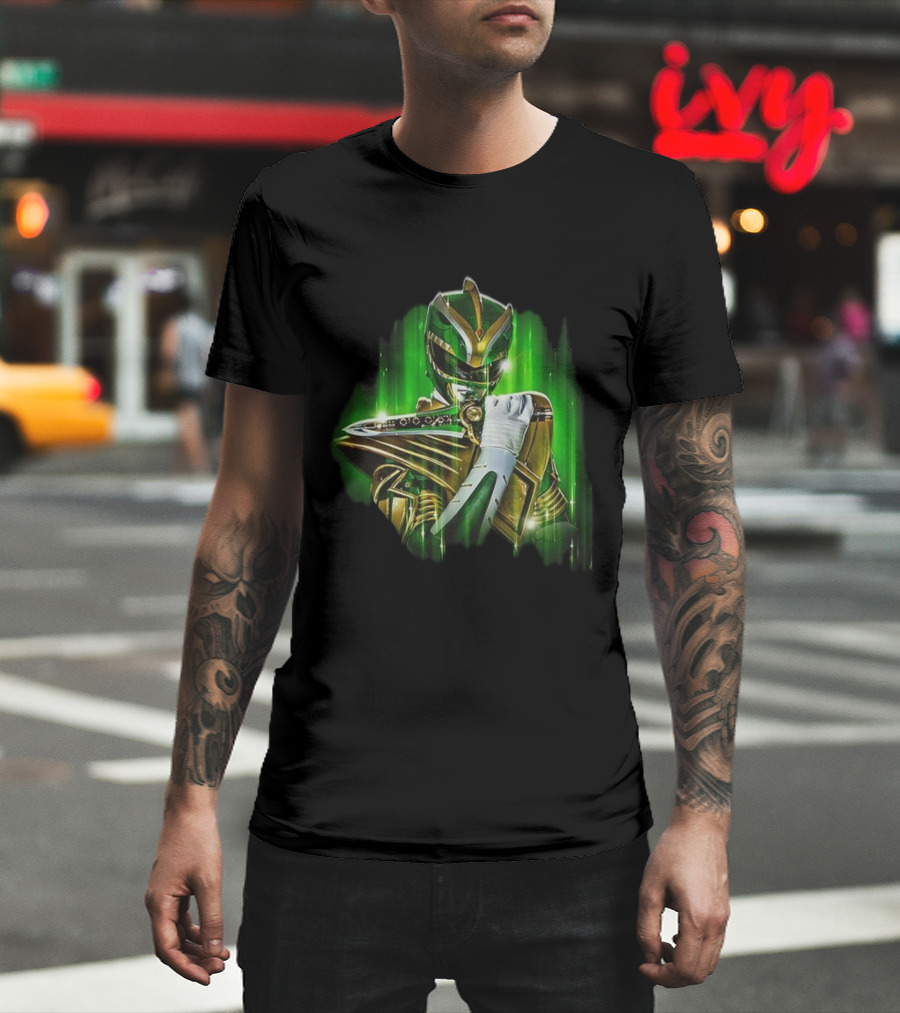 Mighty Morphin Green Power Ranger With Dragon Dagger T-Shirt