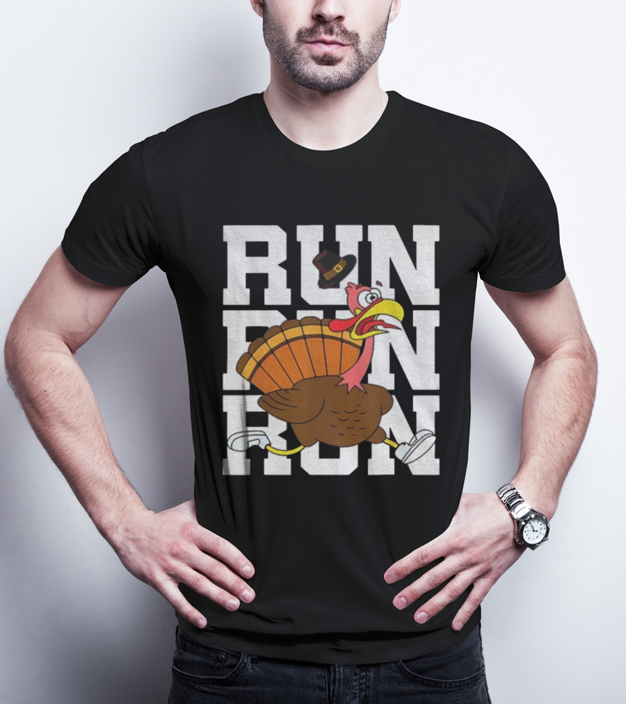RUN RUN RUN Turkey Trot Thanksgiving 5K Race T-Shirt