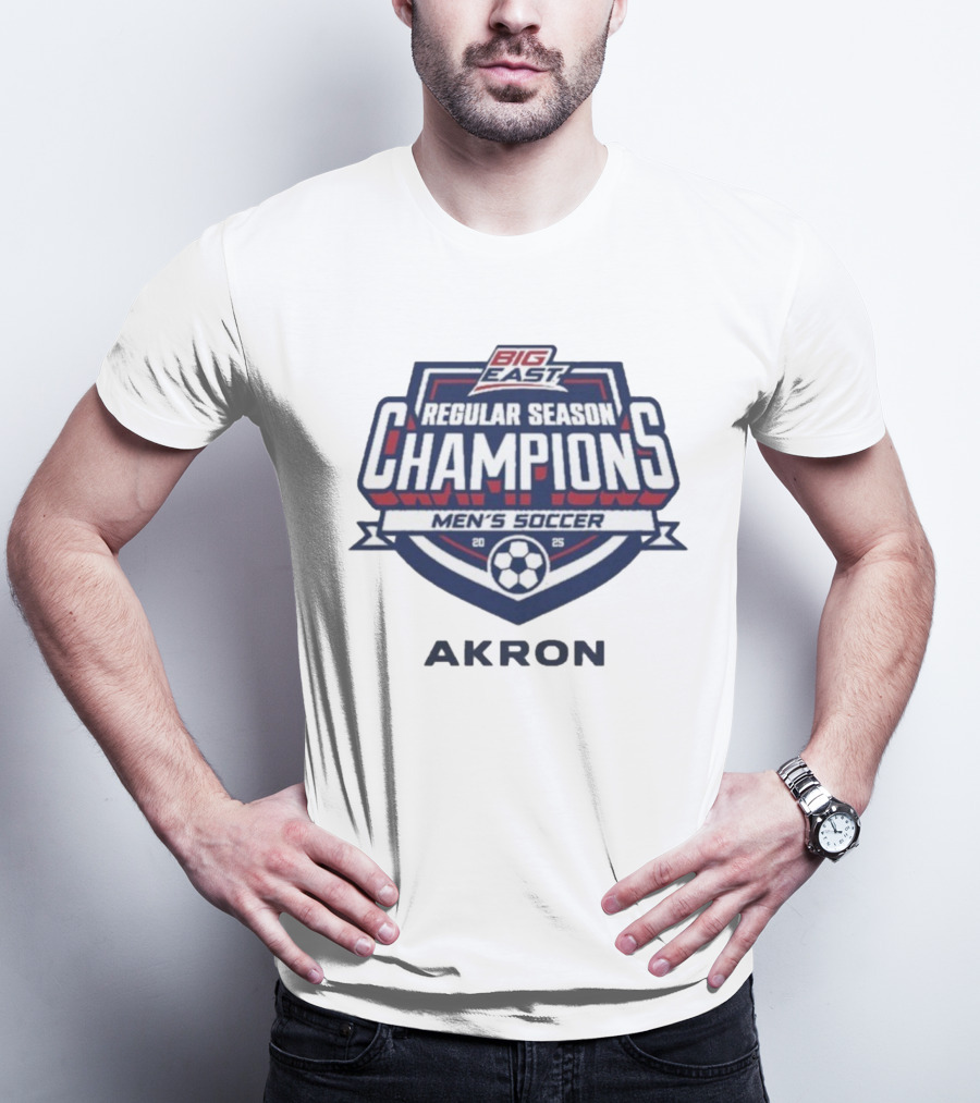 Big East 2025 Akron Men's Soccer Regular Season Champions T-Shirt