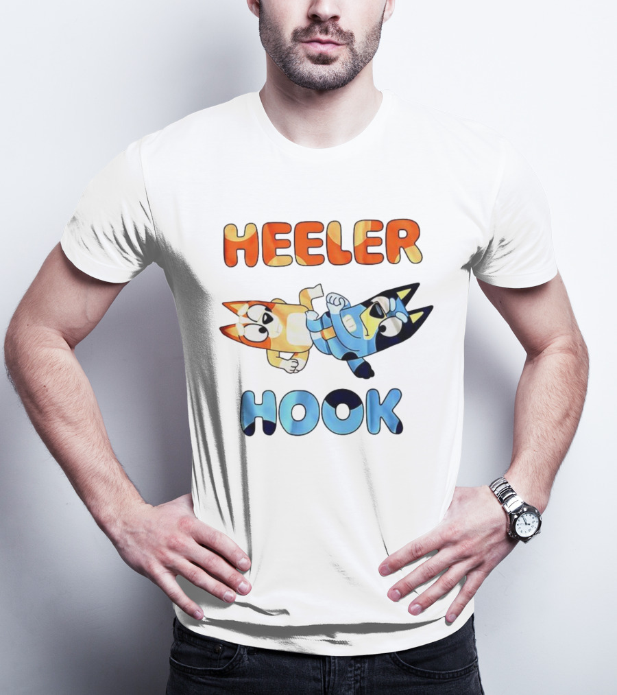 Bluey Heeler Hook Wrestling Playful Cartoons T-Shirt