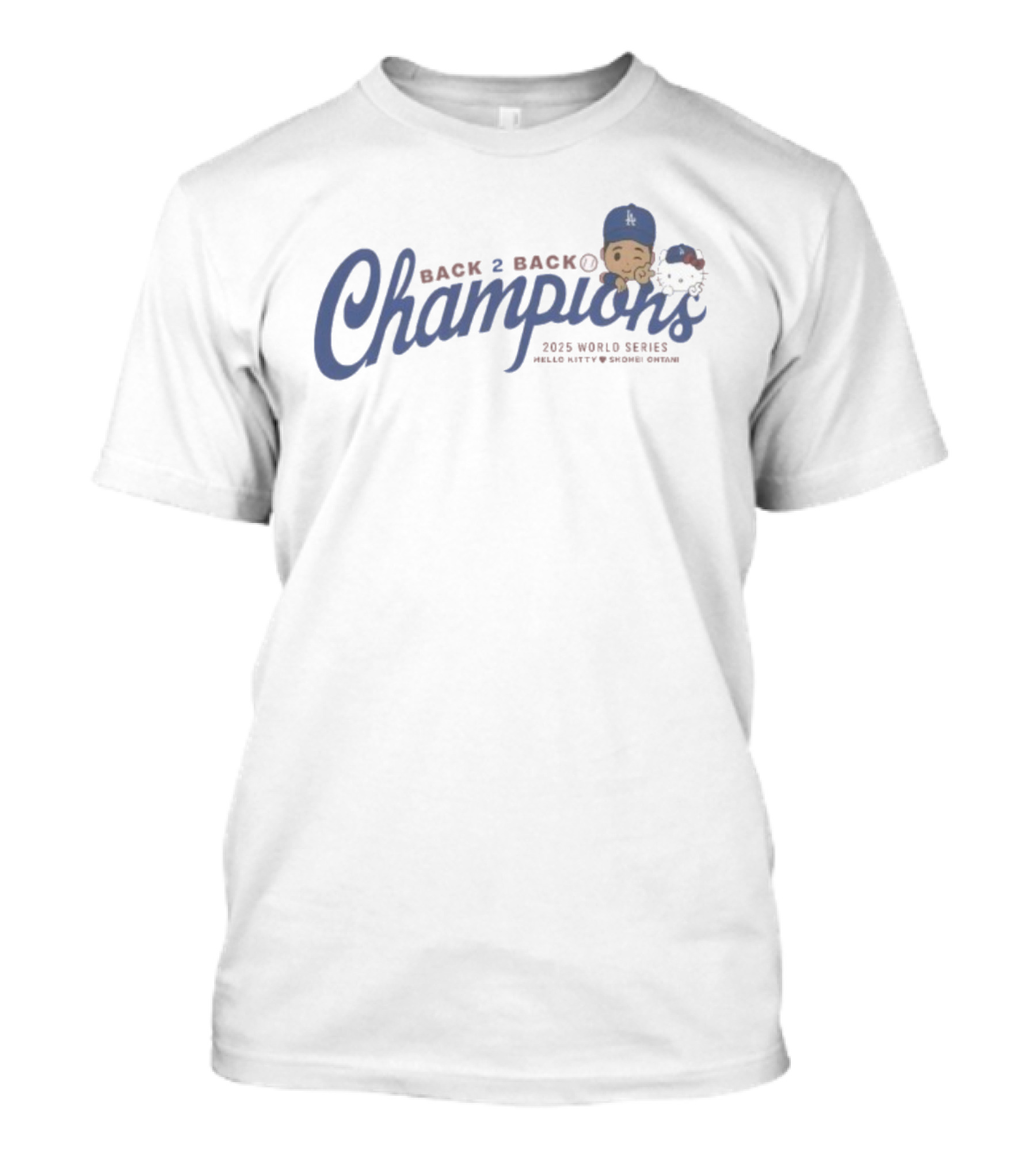 Back 2 Back Champions 2025 World Series Hello Kitty Shohei Ohtani Dodgers T-Shirt