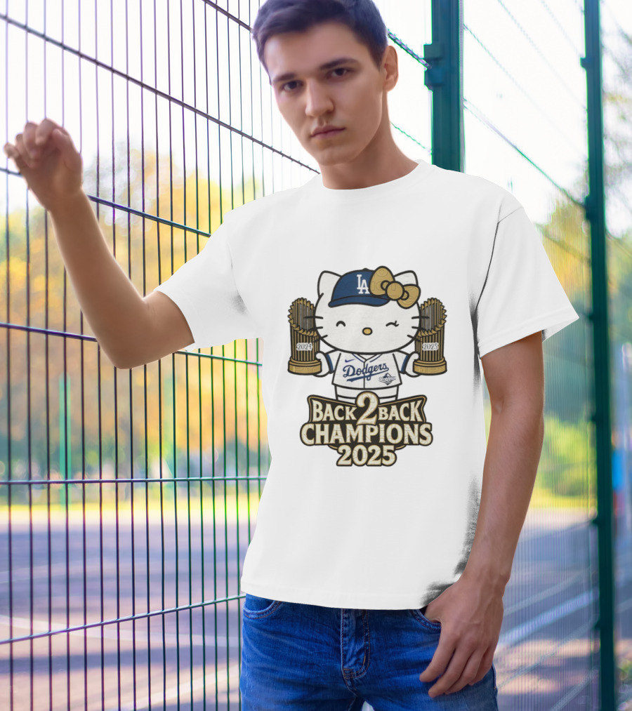 Hello Kitty Dodgers Back 2 Back Champions 2024 2025 T-Shirt
