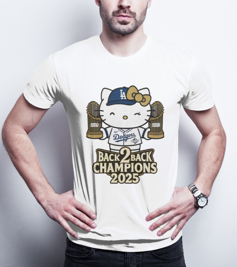 Hello Kitty Dodgers Back 2 Back Champions 2024 2025 T-Shirt