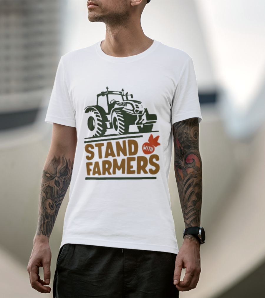 Stand With Farmers Tractor Plow Support T-Shirt