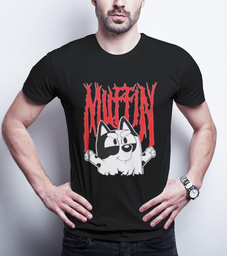 Bluey Muffin Metal Band Style T-Shirt