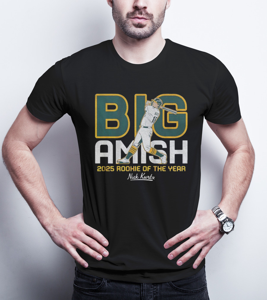 Nick Kurtz Big Amish 2025 Rookie Of The Year MLB Oakland Athletics T-Shirt