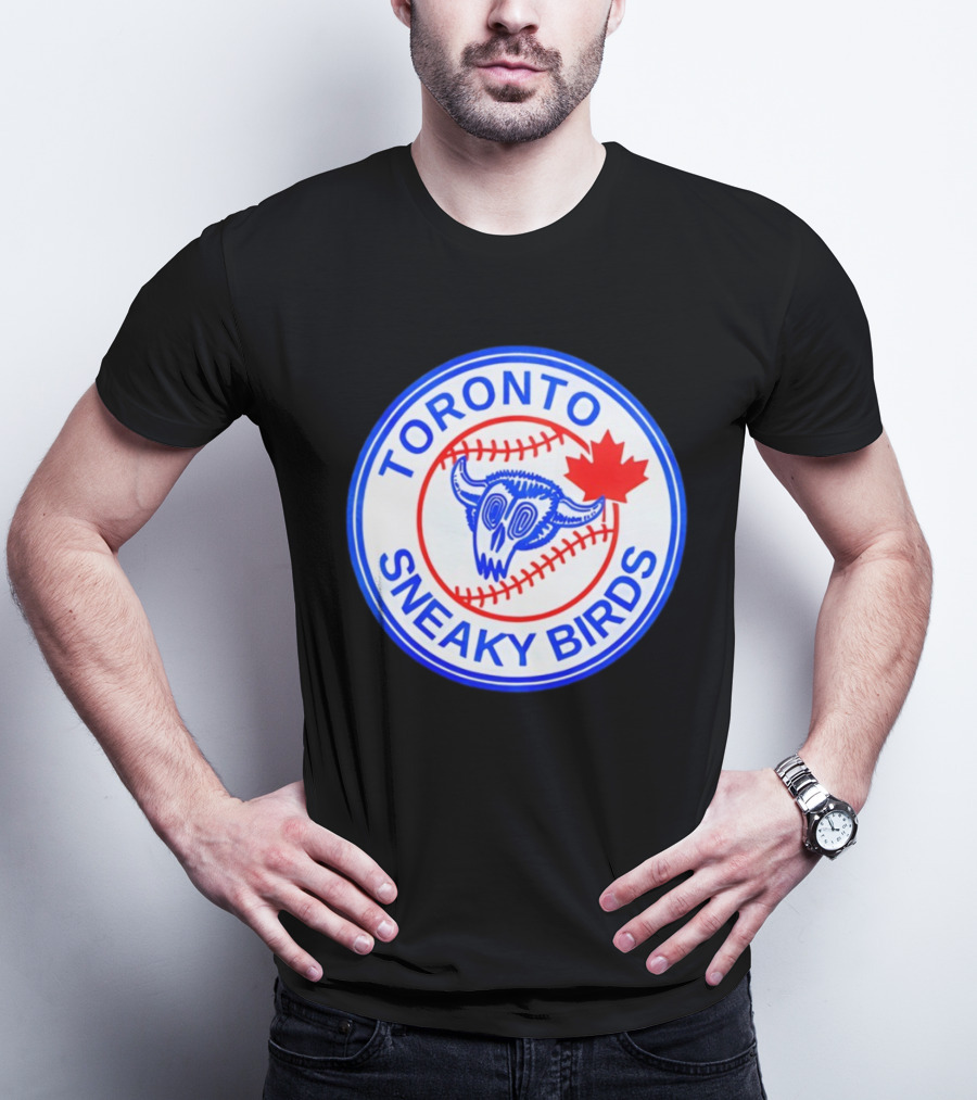 Toronto Sneaky Birds MLB Baseball 2025 Parody Maple Leaf Emblem T-Shirt
