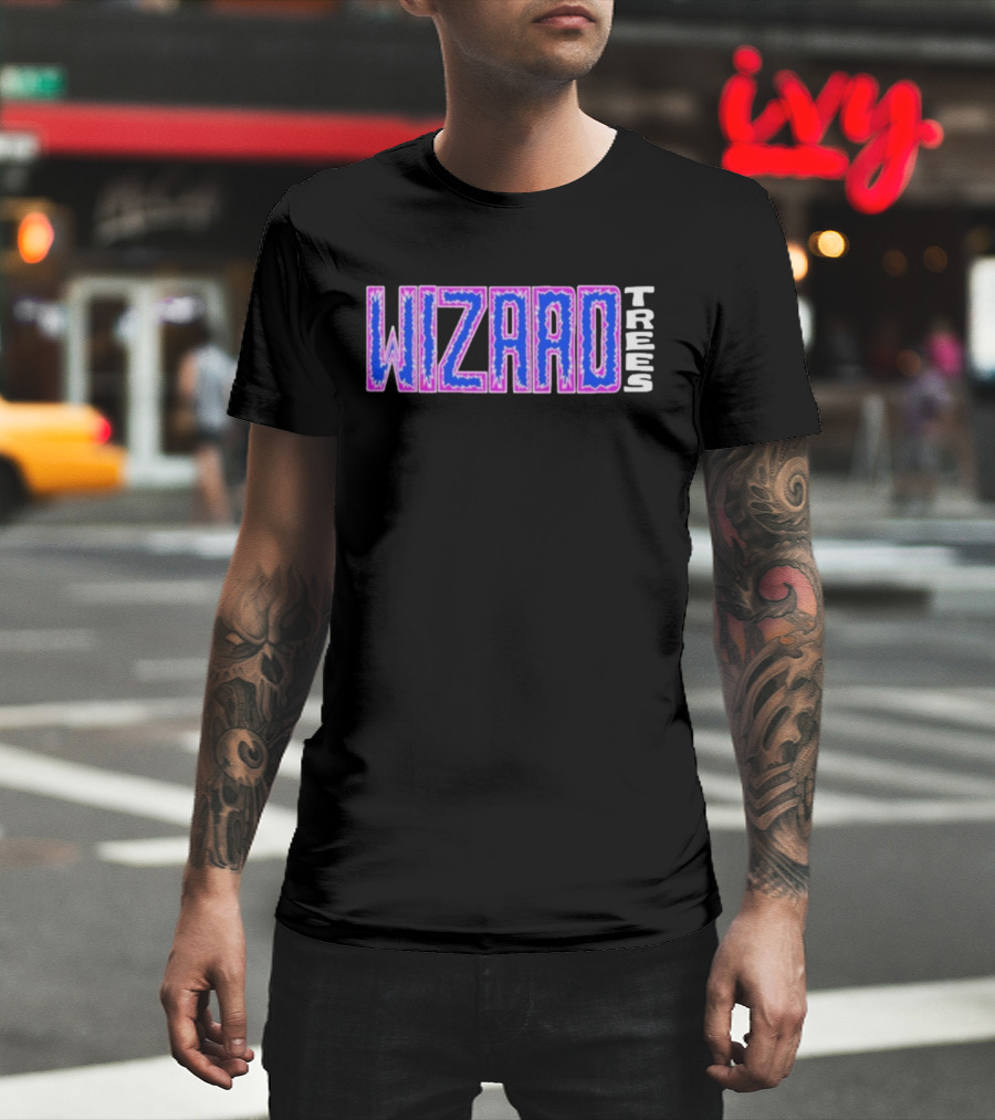 WIZARD TREES Static Electric Vibrant Pattern T-Shirt