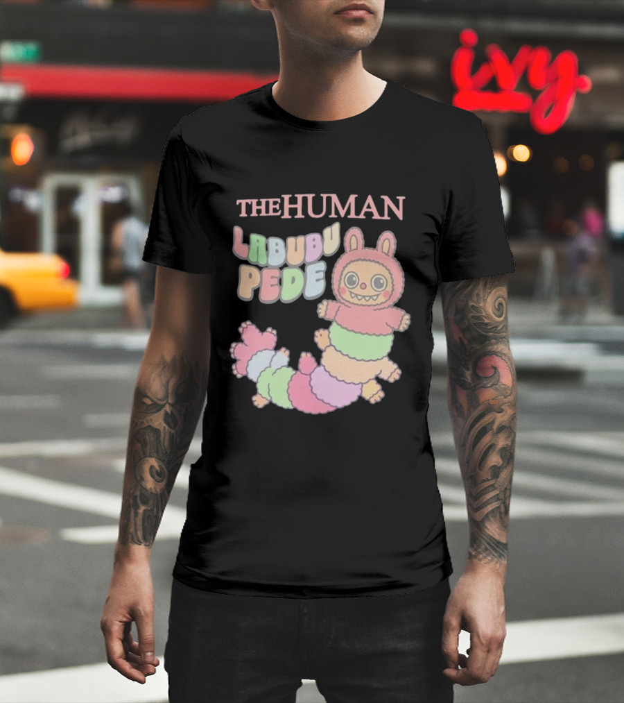 The Human Labubu Pede Pastel Cartoon Character Design T-Shirt