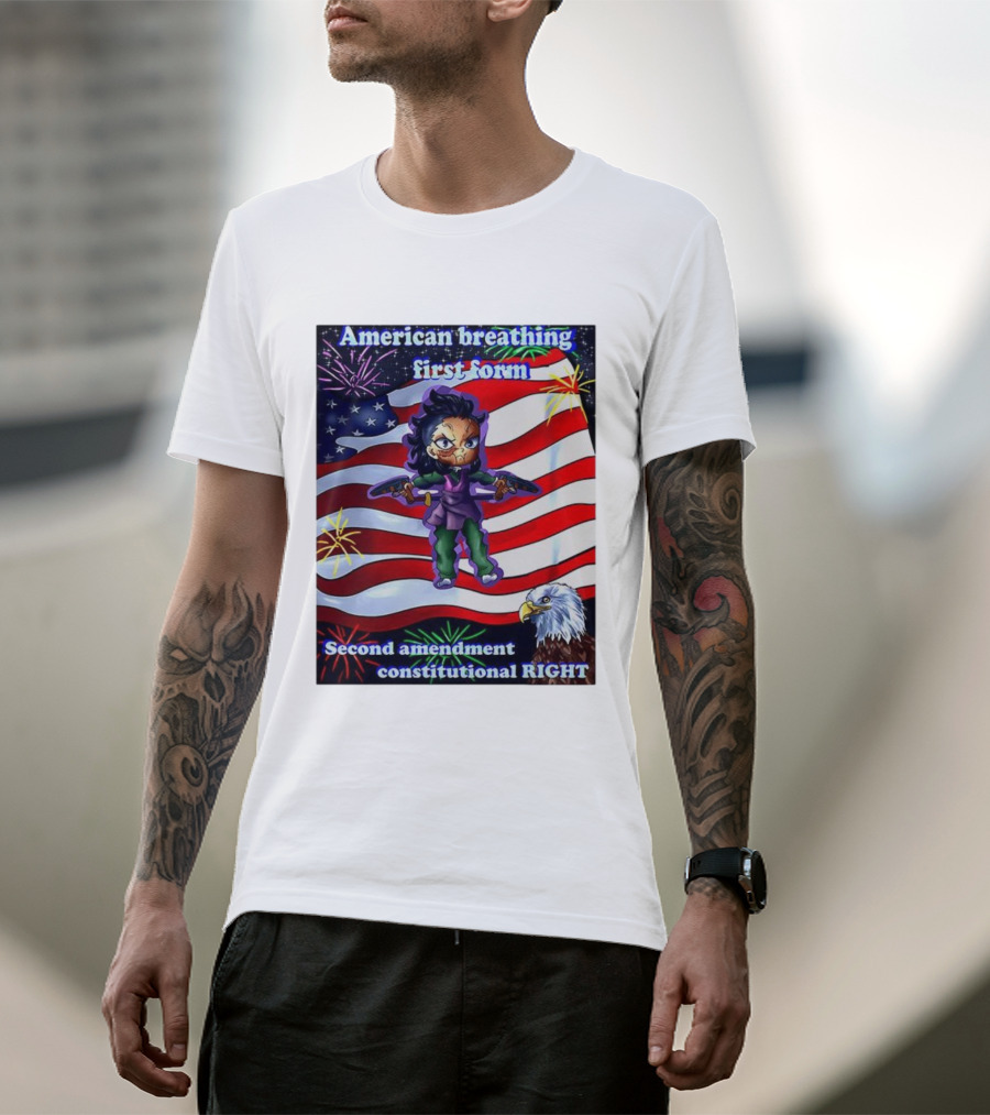 American Breathing First Form Second Amendment Constitutional Right T-Shirt