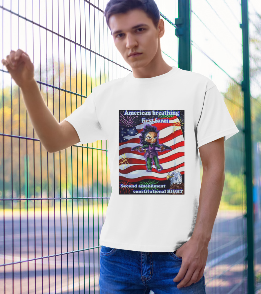 American Breathing First Form Second Amendment Constitutional Right T-Shirt