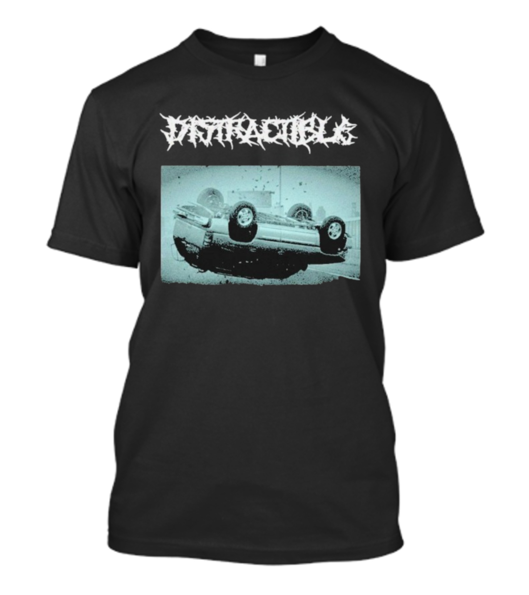 Distractible Crash Metal Car Upside Down Vehicle T-Shirt