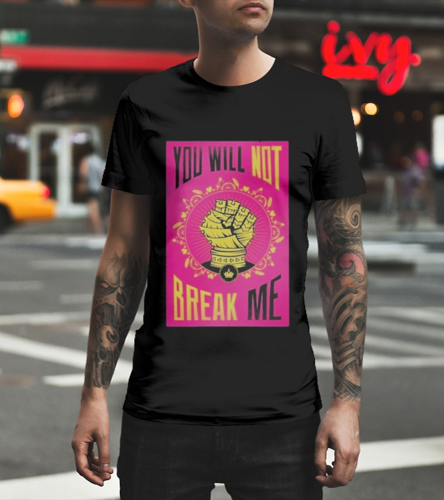 You Will Not Break Me Dungeon Crawler Carl Yellow Fist Pink T-Shirt