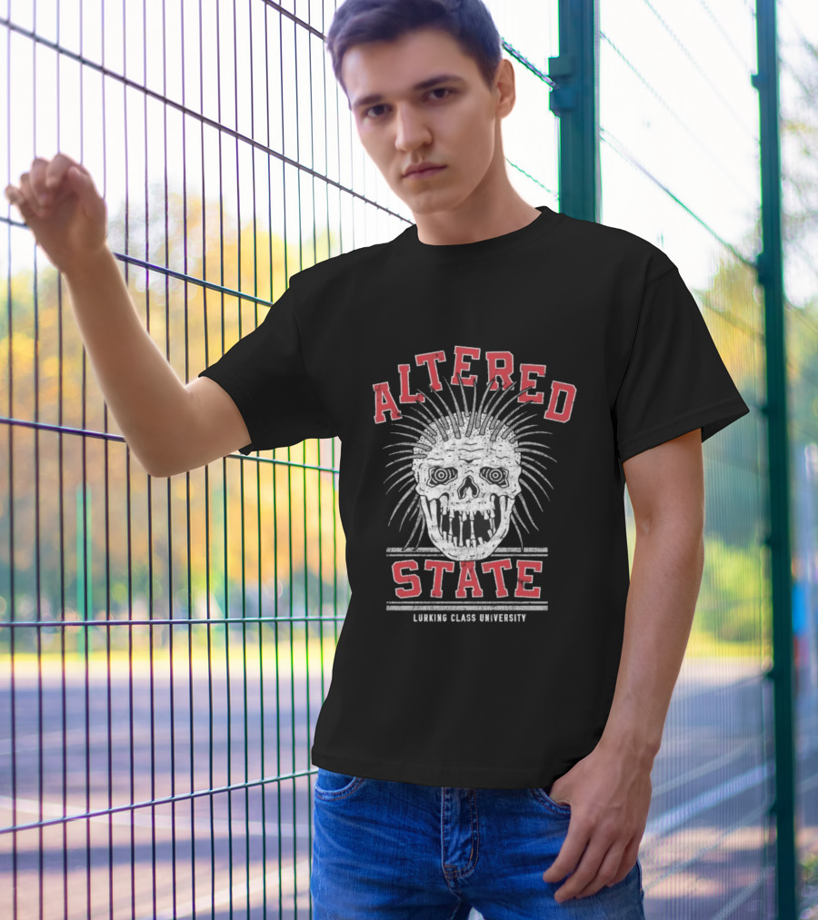 Altered State Lurking Class University Skull Design T-Shirt