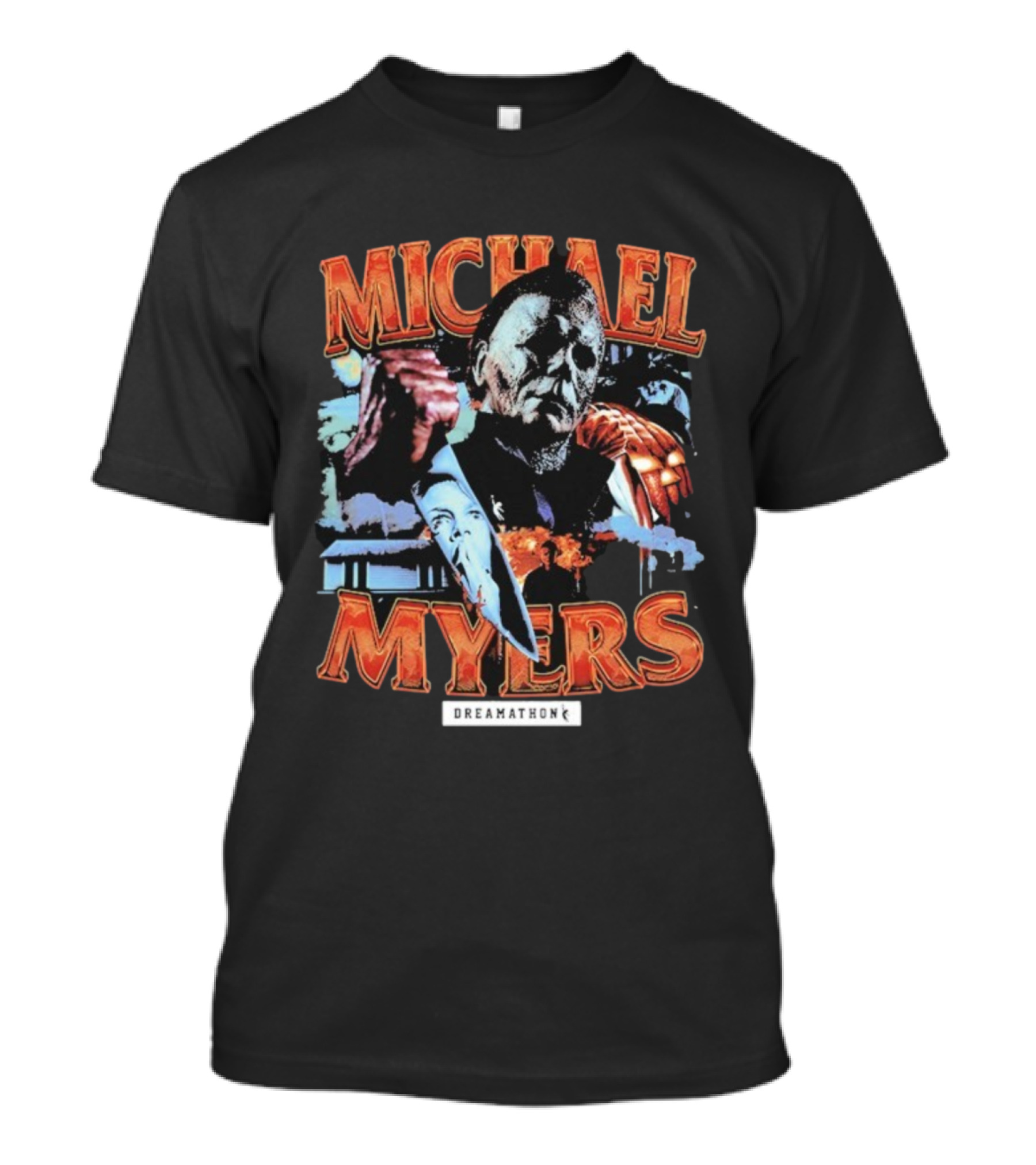 Michael Myers Dreamathon Horror Collage Vintage Style T-Shirt
