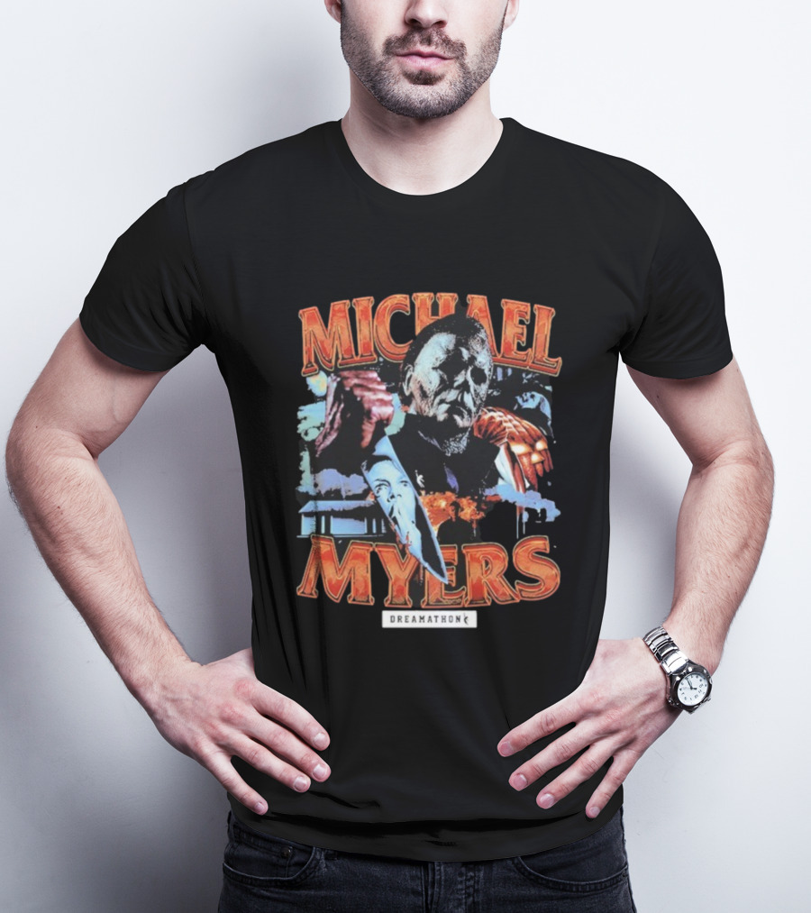 Michael Myers Dreamathon Horror Collage Vintage Style T-Shirt