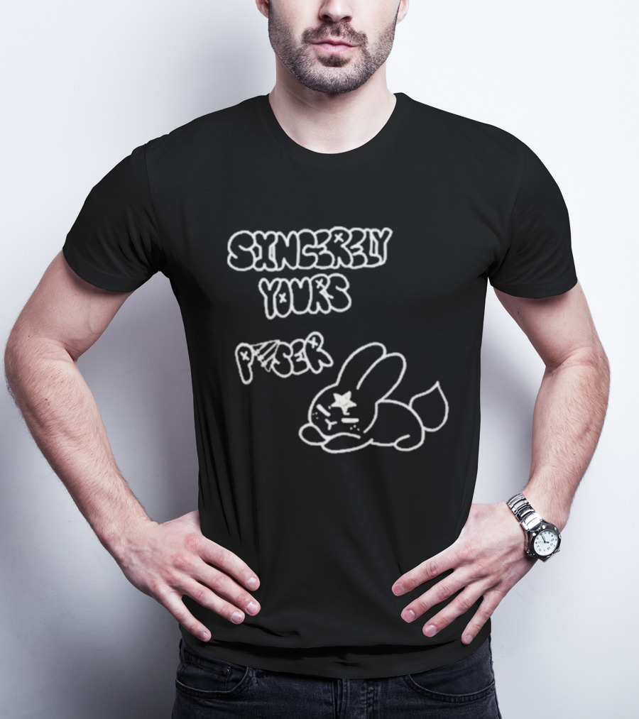 Sincerely Yours Poser Bunny Star Eyed Playful Character T-Shirt