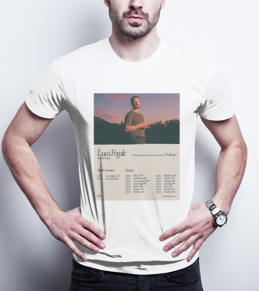 Luca Fogale North America Europe 2026 Tour Celebrating Release Forthcoming Album Chaleuravec Dates Locations T-Shirt
