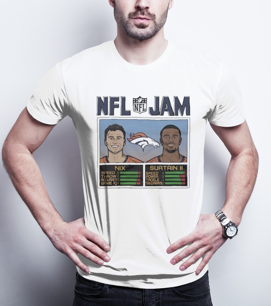 NFL Jam Denver Broncos Nix Surtain II Speed Power Accuracy Game IQ T-Shirt