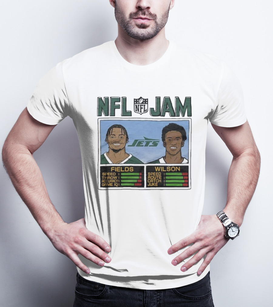 NFL Jam New York Jets Fields Wilson Speed Stats T-Shirt