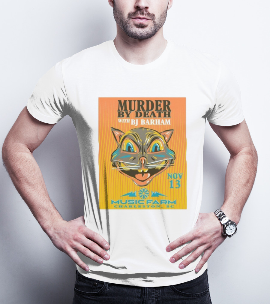 Murder By Death With BJ Barham Music Farm Charleston SC Nov 13 Cat Art T-Shirt