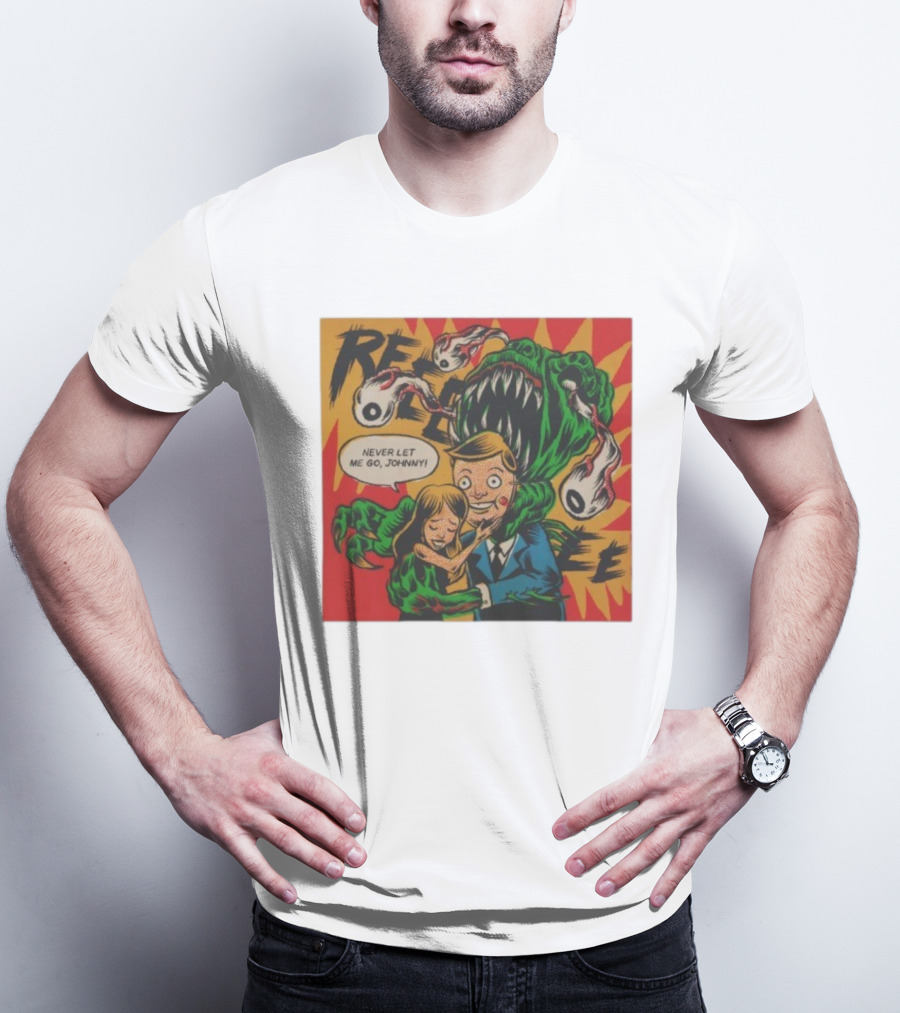 Creepy Comic Style Monster Attack Never Let Me Go Johnny Retro Art T-Shirt