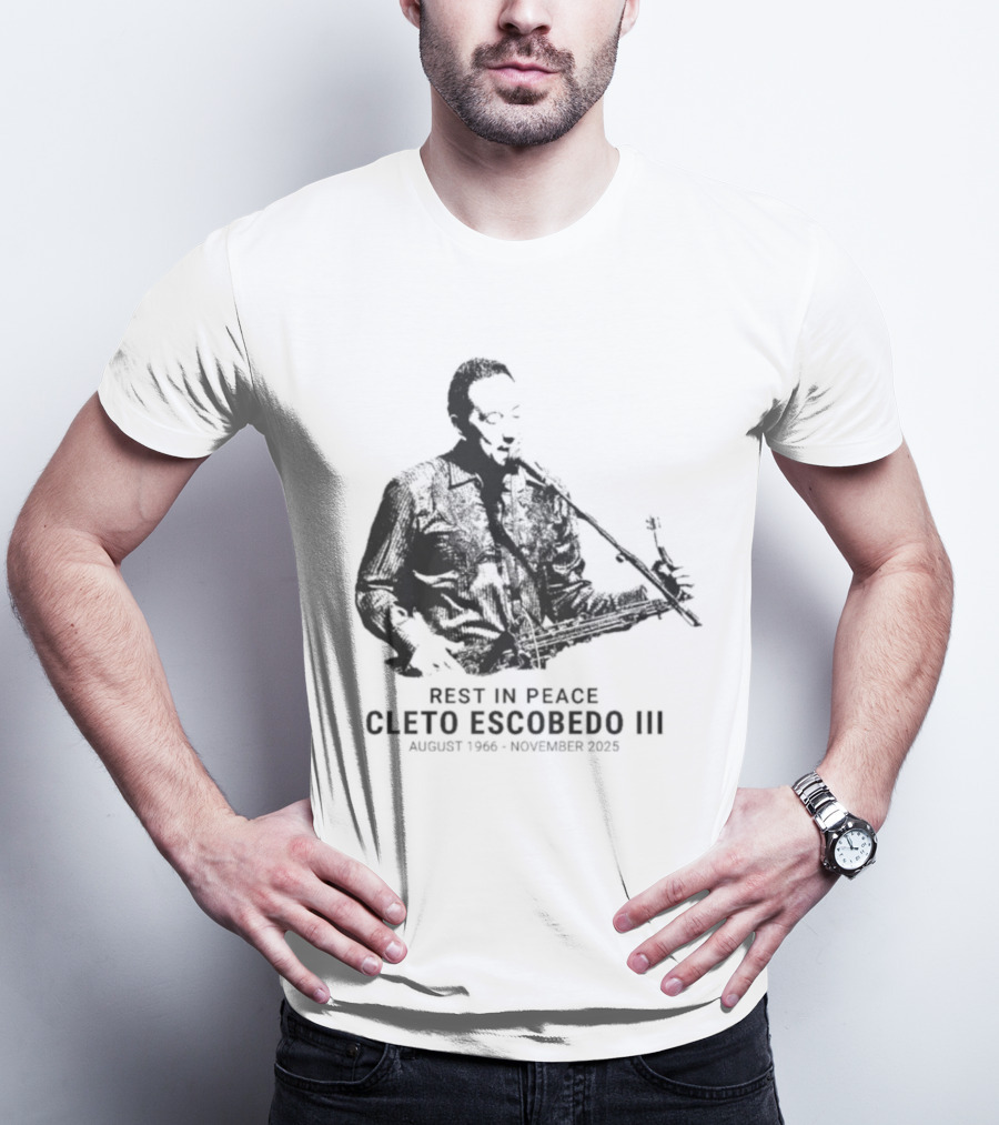 RIP Cleto Escobedo III Rest In Peace August 1964 November 2023 Jimmy Kimmel Live Bandleader T-Shirt