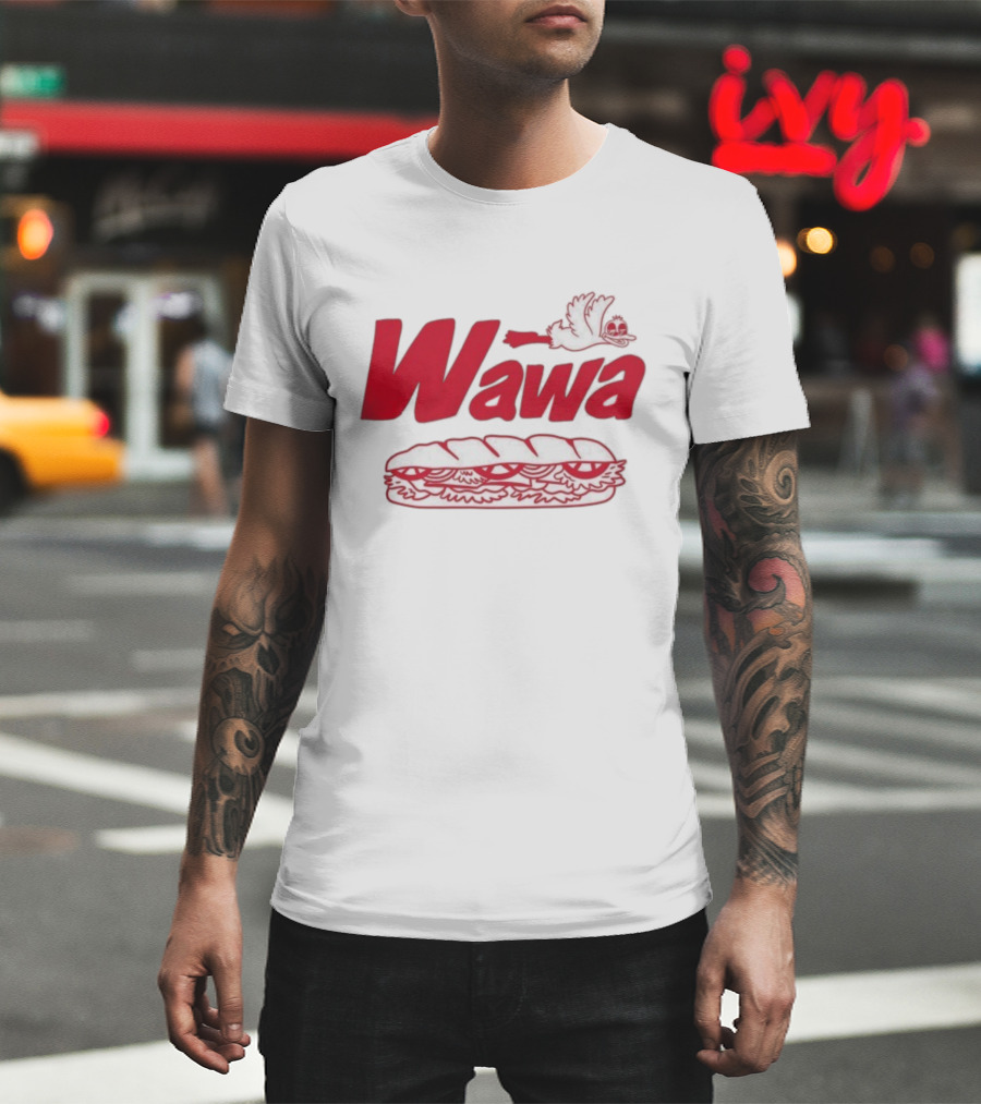 Wawa Bread Peace Bird Submarine Sandwich Flying Goose T-Shirt