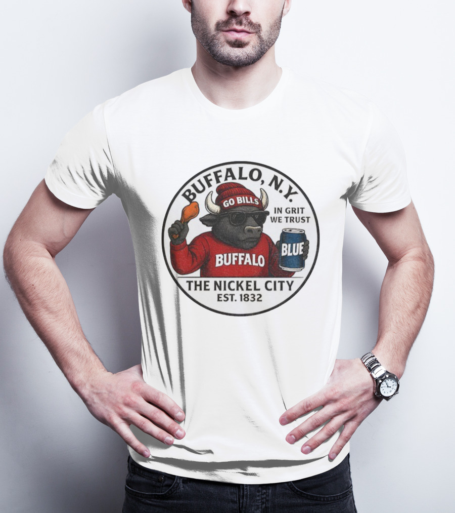 Buffalo NY Go Bills Buffalo The Nickel City Est 1832 In Grit We Trust T-Shirt