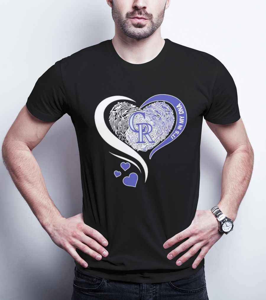Colorado Rockies CR Heart It's In My DNA T-Shirt