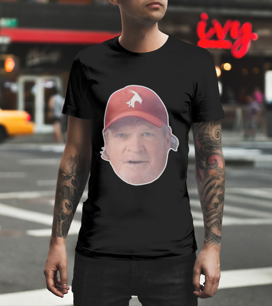 John Kruk Philadelphia Phillies Red Cap With White Goat Icon T-Shirt