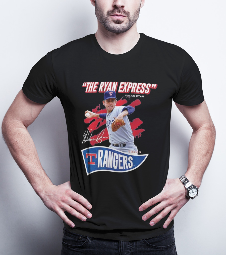 Texas Rangers The Ryan Express Nolan Ryan Signature T-Shirt