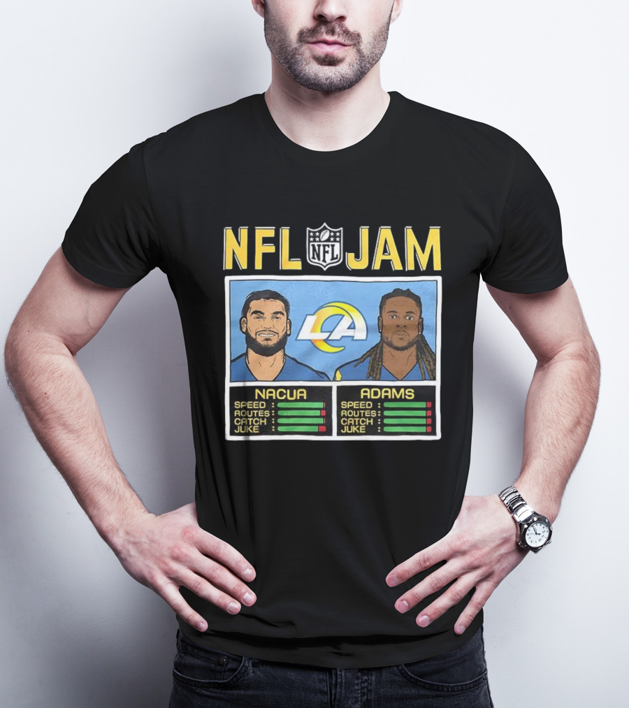 Puka Nacua Adams NFL Jam Los Angeles Rams Classic Video Game Style T-Shirt