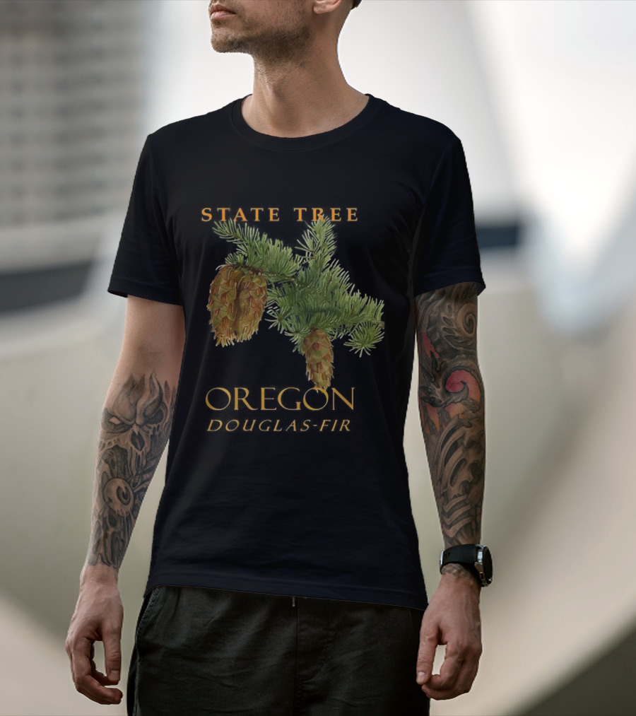 State Tree Oregon Douglas-Fir Pine Cone Branch T-Shirt