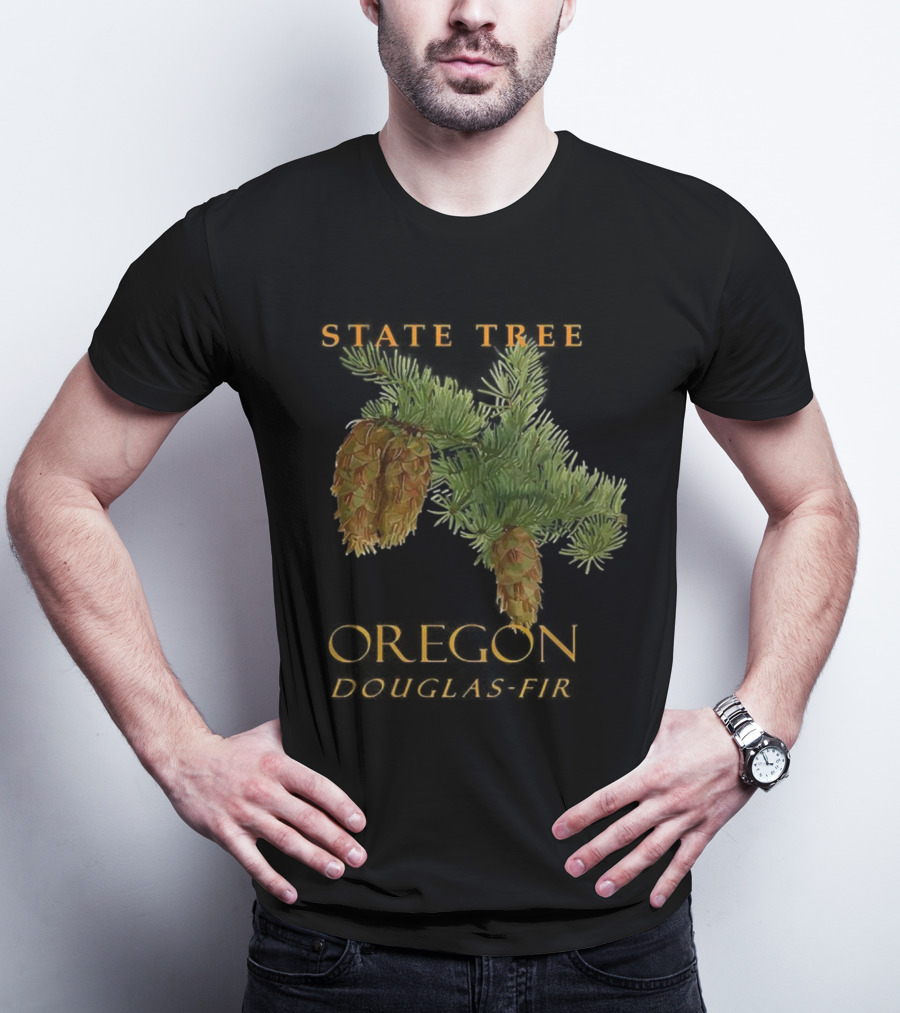 State Tree Oregon Douglas-Fir Pine Cone Branch T-Shirt