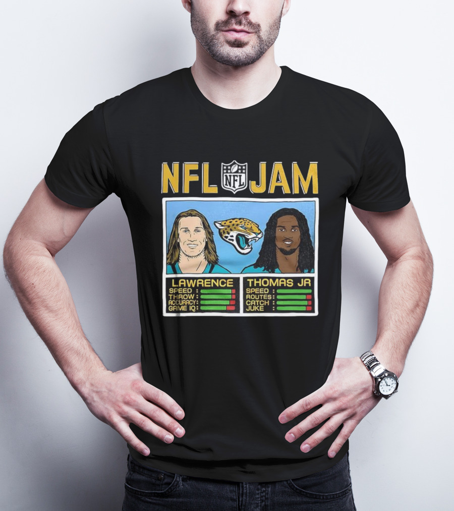 Trevor Lawrence Brian Thomas Jr Jacksonville Jaguars NFL Jam Classic Video Game T-Shirt