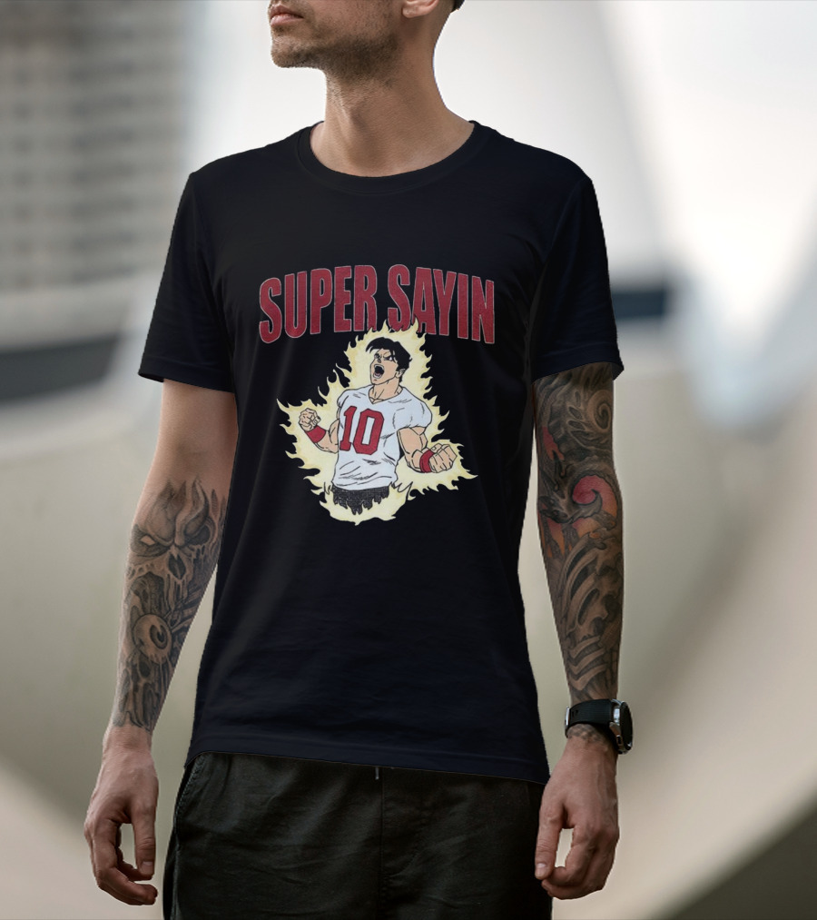 Super Sayin Player Number 10 Cartoon Anime Style T-Shirt