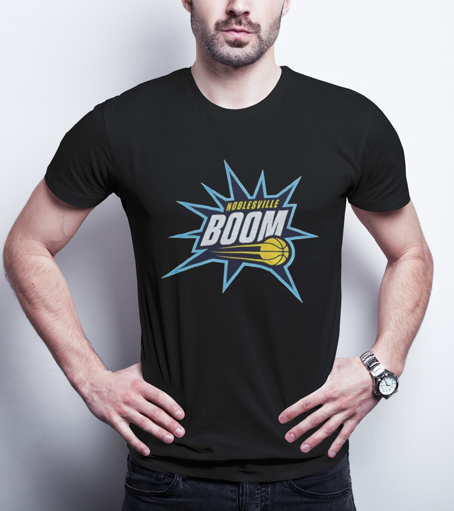 Noblesville Boom Basketball NBA 2025 Burst Emblem T-Shirt