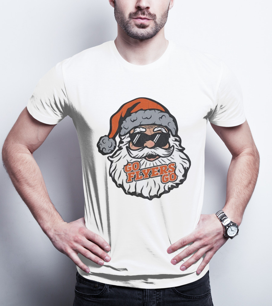 Santa Claus Go Flyers Go Philadelphia Hockey Christmas 2025 T-Shirt